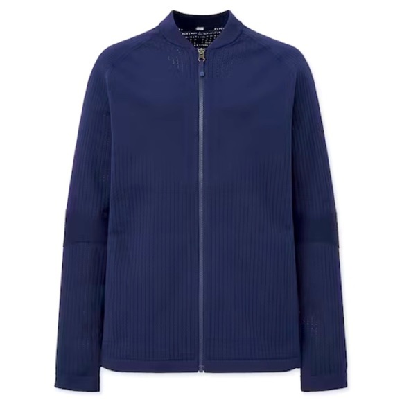 Uniqlo | Jackets & Coats | Uniqlo Womens Navy Blue Knitted Jacket ...
